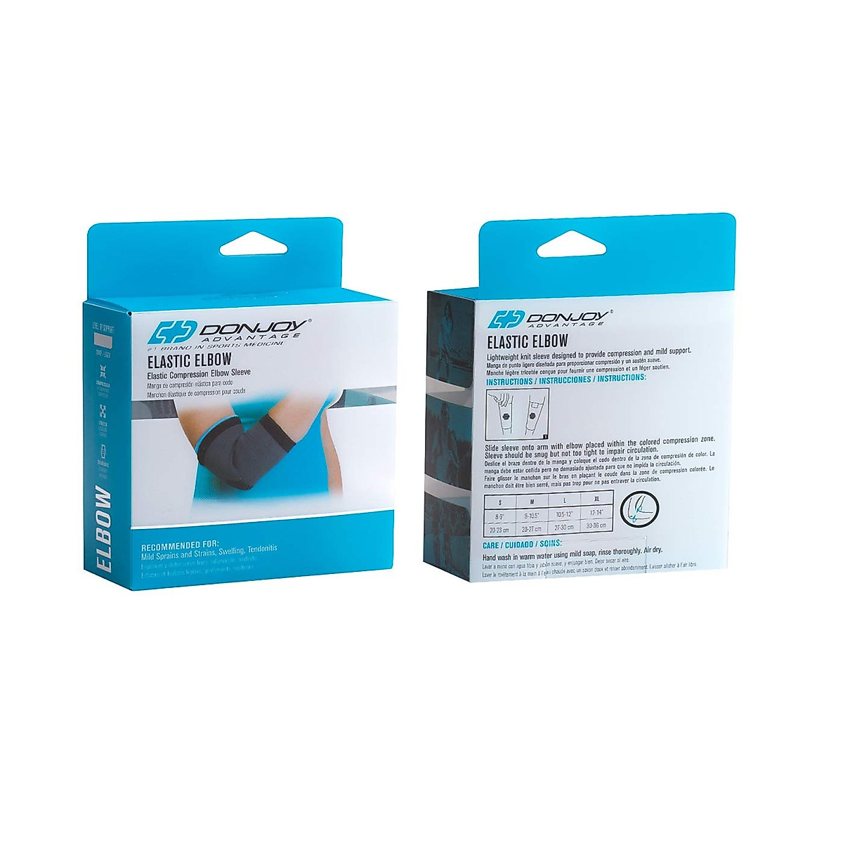 DonJoy Advantage Elastic Elbow Sleeve for Strains, Sprains, Swelling, Panels for Free Movement