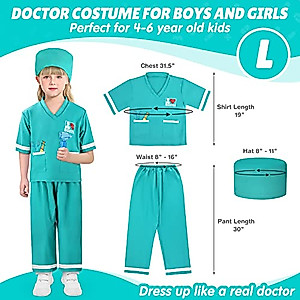 GIFTINBOX Doctor Kit for Kids, Doctor Playset for Kids, Girls and Boys, Medical Kit for Kids with Real Stethoscope, Doctor Role Play Costumes Pretend Dress Up Set for Kids Age 3-8