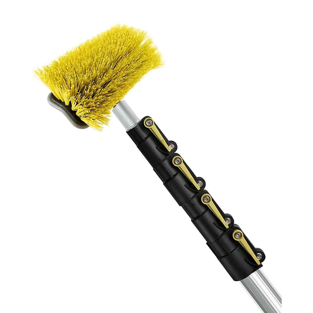 DOCA Floor Scrub Brush with Long Handle - 7-30 Ft Extension Pole (36+ Ft Reach) - Outdoor Broom - Car Wash Brush with Long Handle Also for House Siding, Deck, Patio & More