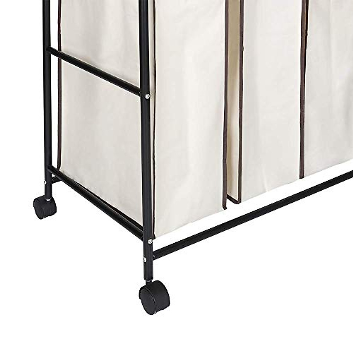 Laundry Sorter Cart 3 Section with Hanging Bar Heavy Duty Laundry Basket on Wheels Rolling Laundry Hamper with Removable Bags