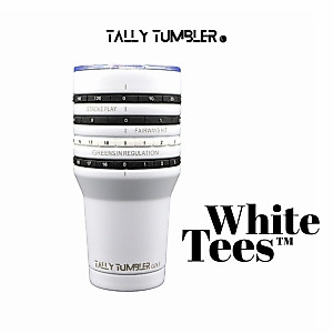 Tally Tumbler Golf Stainless Steel Cup, 30 oz Leak Proof Lid, Double Wall Insulation, Golf Tumbler with Score Keeping Counter used for strokes per hole, Greens in Regulation & Fairways Hit