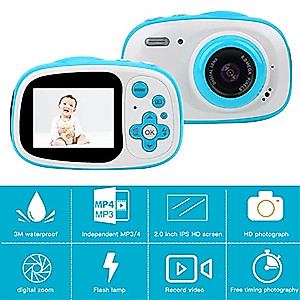 Jeanoko Camera, 8MP 2 Inch Children Digital Camera for Kid for Share Photo for Life Record(Blue)