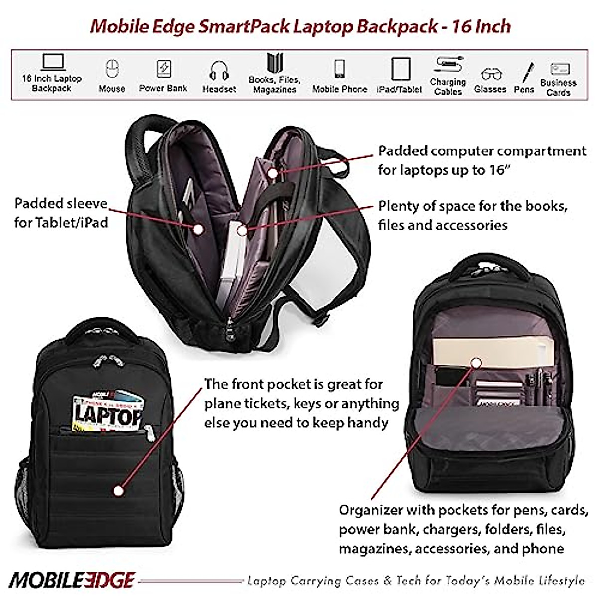Mobile Edge - SmartPack - 16"/17" Mac - Black