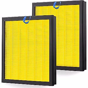 2 Pack Vital 200S H13 True Filters Replacement for LEVOIT Vital 200S Pet Allergy Air Purifier, 3-in-1 H13 Ture HEPA Filter, High-Efficiency Activated Carbon Filters, Part No.Vital 200S-RF-PA, Yellow