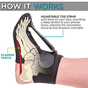 BraceAbility Plantar Fasciitis Night Sock | Soft Stretching Boot Splint for Sleeping, Achilles Tendonitis Foot Support Brace & Heel Pain Relief Compression Sleeve (Medium)