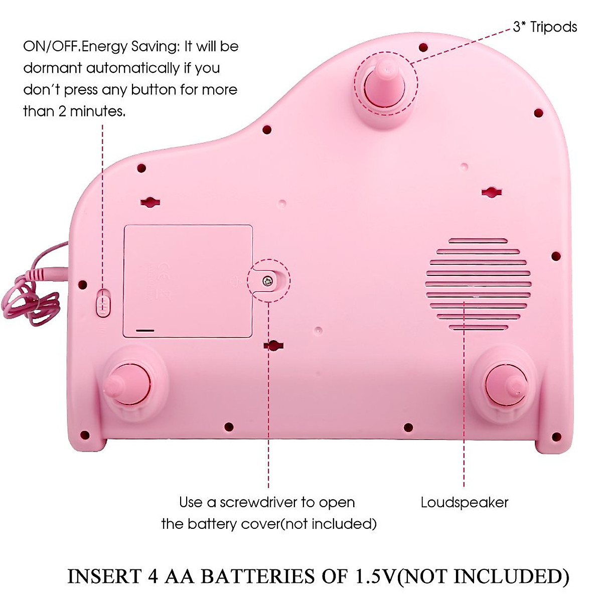 Love&Mini Pink Piano Toys for 1+Years Old Girls First Birthday Gifts Toddler Piano Music Toy Instruments with 24 Keys and Microphone