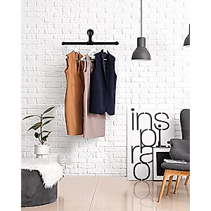 MUZIK 18 inch Industrial Pipe Clothes Rack, Heavy Duty Wall Mounted Garment Racks for Bathroom Cabinet Boutique Clothing Store, 2 Pack