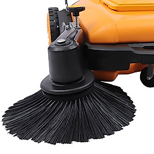 InSyoForeverEC Walk-Behind Outdoor Sweeper, Hand Push Floor Sweeper, Pavement Sweeping Cleaning Tool, with 14.53 gal Waste Container, Sweeps 39611ft²/h, 41.34 inch Sweeping Width