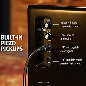 Meinl Pickup Cajon Box Drum with Internal Strings for Snare Effect - NOT MADE IN CHINA - Makah Burl Frontplate / Baltic Birch Body, Woodcraft Professional, 2-YEAR WARRANTY (PWCP100MB)