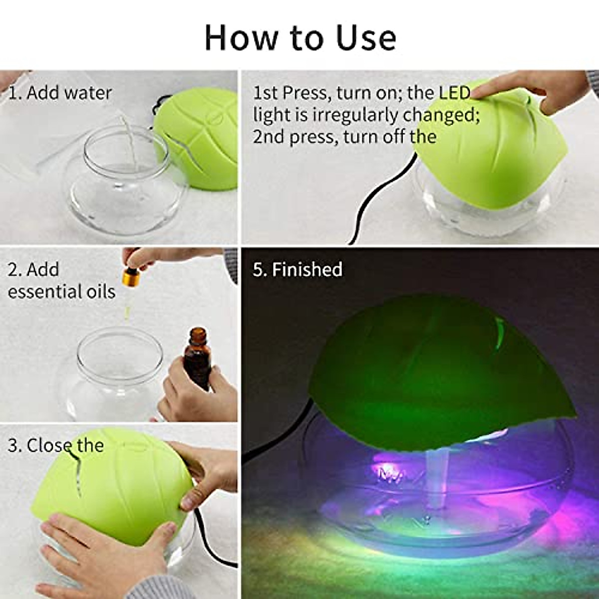 ap airpleasure Water-Based Purifier Air Washer, Revitalizer with 7 Color lights- Plus Lavender, Aqua Lily, Bulgarian Rose, English Violet, Jasmine&Camellia, Water Hyacinth, 15ml Each