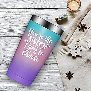 Fufandi Gifts for Best Friend - Best Friend Birthday Gifts for Women - Friendship Christmas Gifts for Female Friend - Gifts for Sister from Sister - You're the Sister I Got to Choose Tumbler