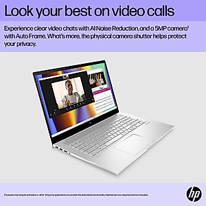 HP Envy Laptop, 17.3" Full HD Touchscreen, 12th Gen Intel Core i7-1260P, 64GB RAM, 1TB PCIe SSD, IR Camera, Backlit Keyboard, HDMI, Wi-Fi 6, Windows 11 Home, Silver