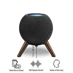 balolo Real Wood Tripod for HomePod Mini (Black Walnut)