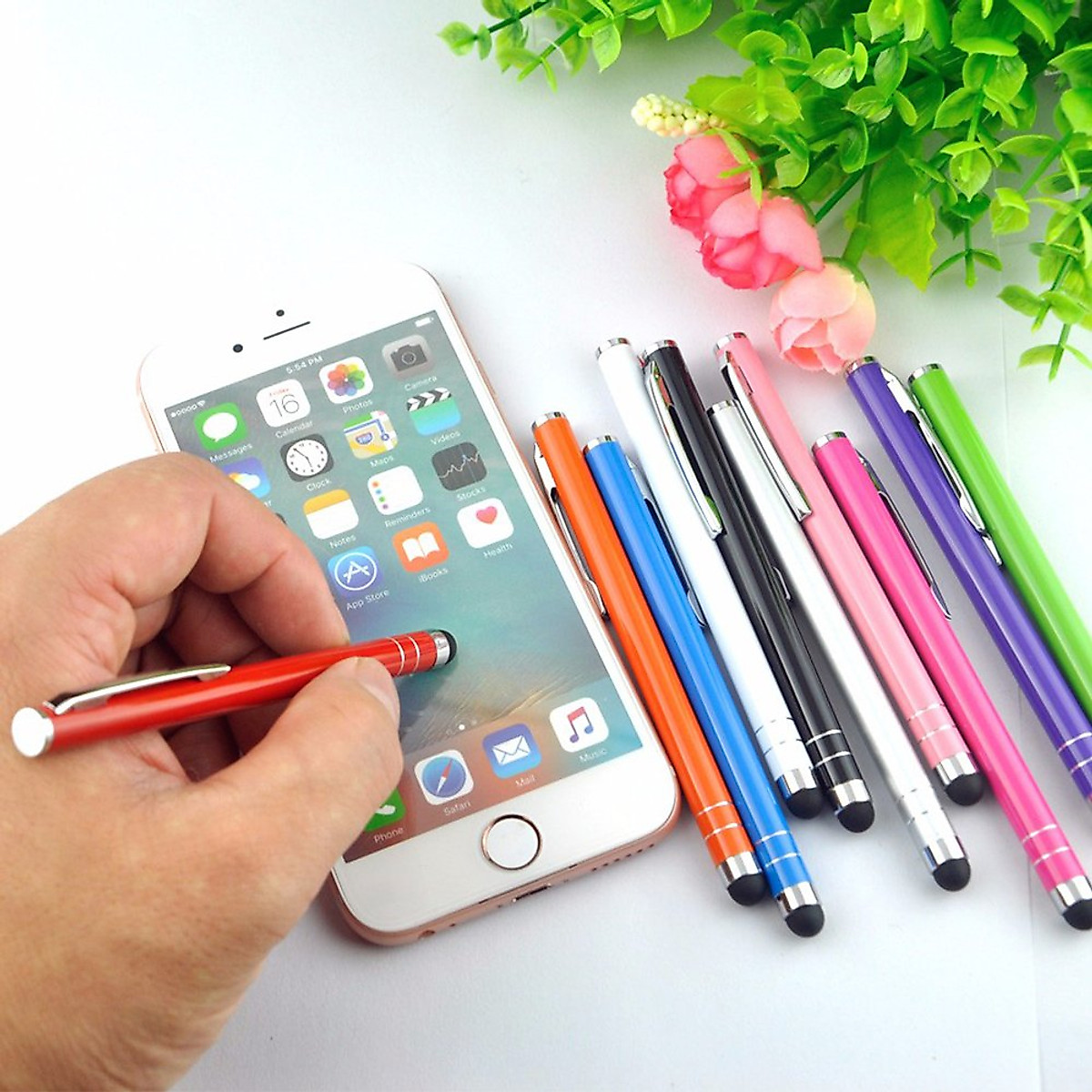 Stylus pens for touch screens iPhone iPad tablet Android smartphones and Capacitive devices, 10 Colors, iBart