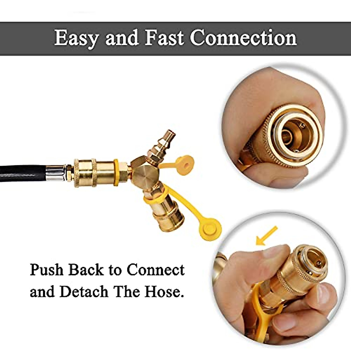 GCBSAEQ RV Propane Quick Connect Y Splitter Propane Splitter 1/4" Quick Connect Propane Hose Fittings Connector for Rv Stove/Camping Stove/BBQ/Grill/Heater/Trailer/Motorhome
