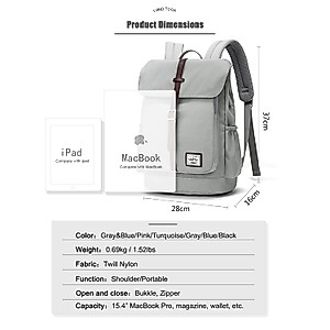 WindTook Laptop Backpack for Women Travel Work Computer Bag with USB Charging Port School Bookbag College Daypack Notebook 14" Pack, Gray