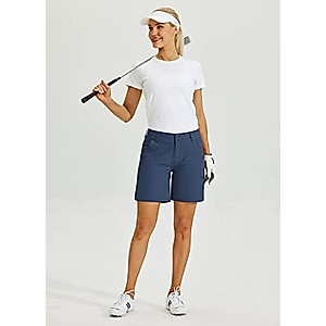 Willit Women's Golf Hiking Shorts Cargo Quick Dry Athletic Shorts Casual Summer Shorts with Pockets 7" Navy Blue 6