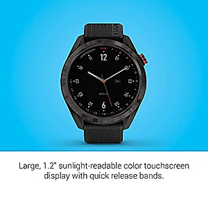 Garmin Approach S42, GPS Golf Smartwatch, Lightweight with 1.2" Touchscreen, 42k+ Preloaded Courses, Gunmetal Ceramic Bezel and Black Silicone Band, 010-02572-10 (Renewed)