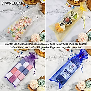 DIWNELEM 30 Pack Organza Wine Bottle Bags Organza Wine Gift Bags with Drawstring Wine Wrapping Bags for Birthday,Wedding,Baby Shower,Party Favors,Festivals,Decorations (Blue)