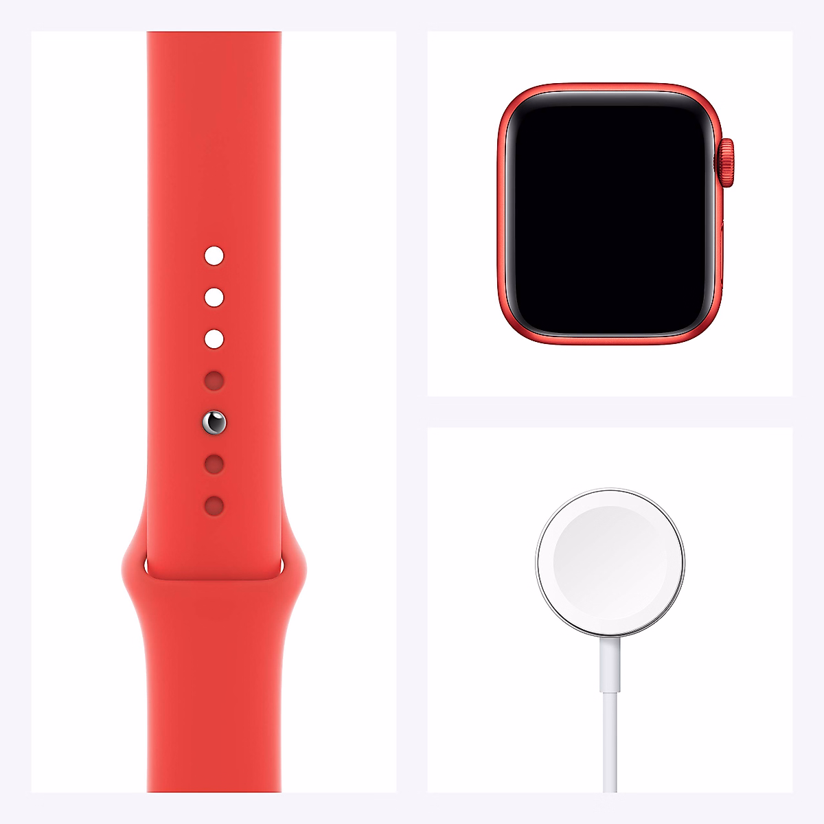 Apple Watch Series 6 (GPS, 40mm) - Red Aluminum Case with Red Sport Band (Renewed)