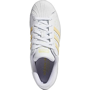 adidas Originals Women's Superstar Low Shoes, Casual Leather Sneakers, Footwear White/Easy Yellow, 6.5