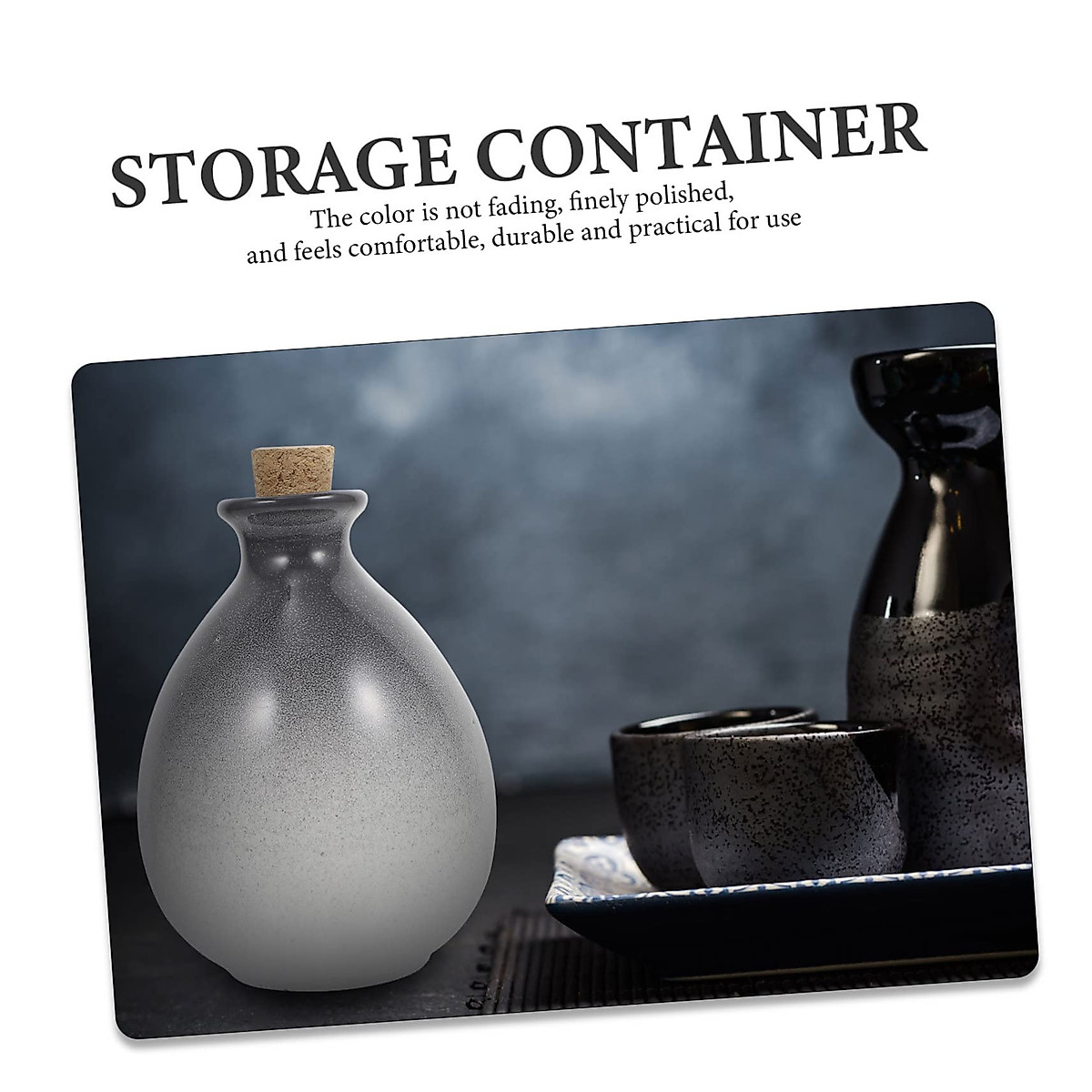 UPKOCH Corked Wine Bottle Wine Jar Soy Sauce Ceramics Cork Sake