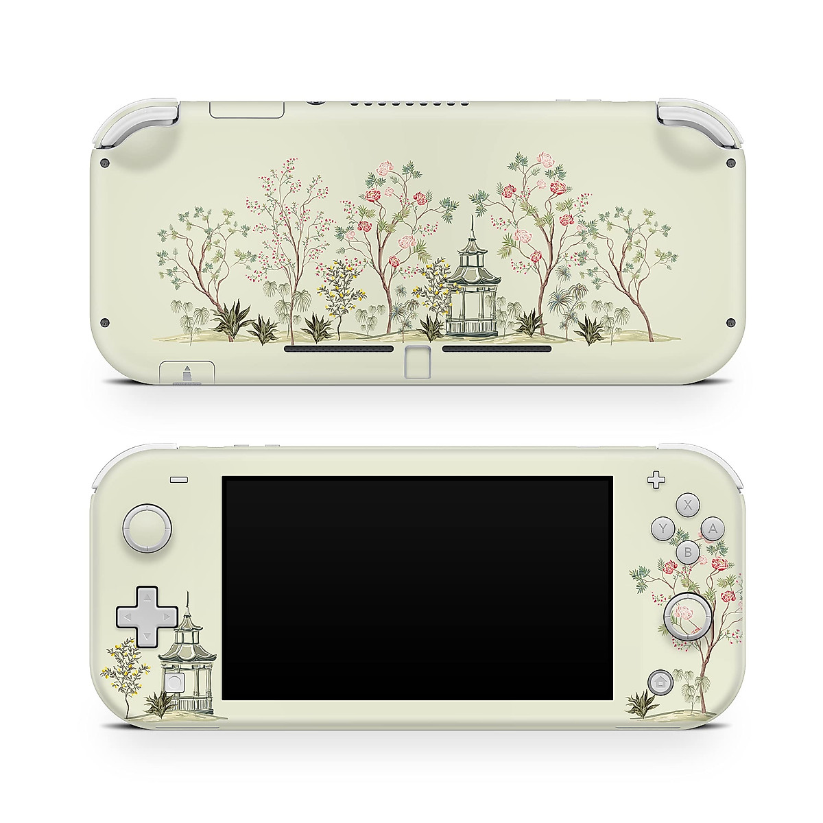 TACKY DESIGN Kawaii Decal Skin Compatible with Nintendo Switch Lite, Japanese Cherry Blossom Beige Color Skin for Nintendo Switch Lite Cover, Premium 3M Vinyl Full Wrap Decal
