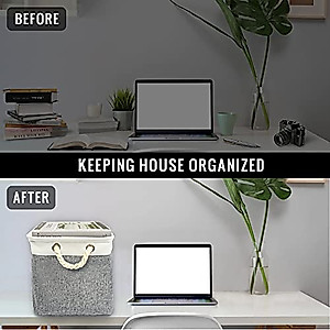 Jizfmion 12x12 inch Storage Cubes,Foldable Storage Bins 3-Pack,Decorative Fabric Organizer bin for Shelves,Clothes,Toys,Blankets,Office