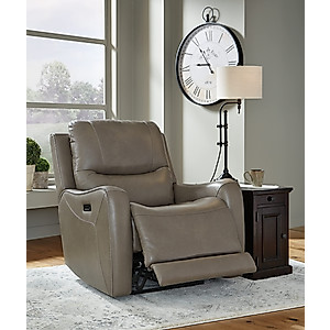 Signature Design by Ashley Galahad Zero Wall Recliner with Power Headrest, Brown