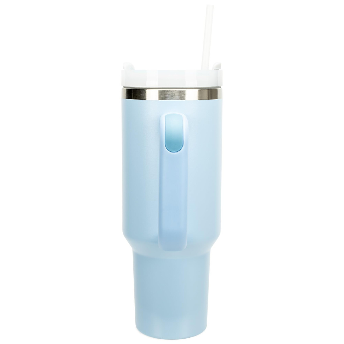 Elanze Designs You Got This! Motivation 40 oz. Stainless Steel, Large Water Bottle Coffee Mug, Spill & Leak Resistant, Thermal Travel Tumbler with Handle, Lid & Straw, Blue