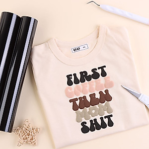 Tintnut Black Puff HTV Vinyl Heat Transfer - 10 inches x 6ft Puff HTV Vinyl Roll 3D Puff Heat Transfer Vinyl Roll Black Puff HTV Roll Iron on Vinyl for T-Shirts Compatible with Cricut/Silhoutte Cameo