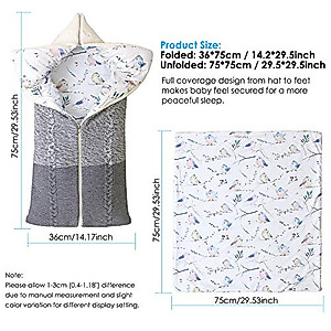 Baby Swaddle Blanket Stroller Wrap,Soft Thick Fleece Warm Blanket Newborn Sleeping Bag for 0-12 Month Boys Girls