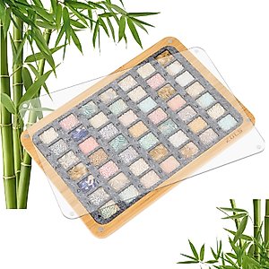 ZDLS Bead Storage Solutions,Wooden Bead Storage Organize with Lid,Bead Sorting Tray-Size M