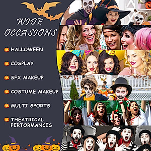 FOCALLURE Face Body Paint Stick,Eye Black Stick for Sports,Face Painting Kit Professional Hypoallergenic Foundation Makeup for Halloween Cosplay SFX Costume Party,Black Tomb