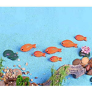 20 Pcs Resin Red Goldfish Mini Goldfish Figurines Fairy Garden Miniature Moss Landscape DIY Terrarium Crafts Ornament Accessories for Home Décor