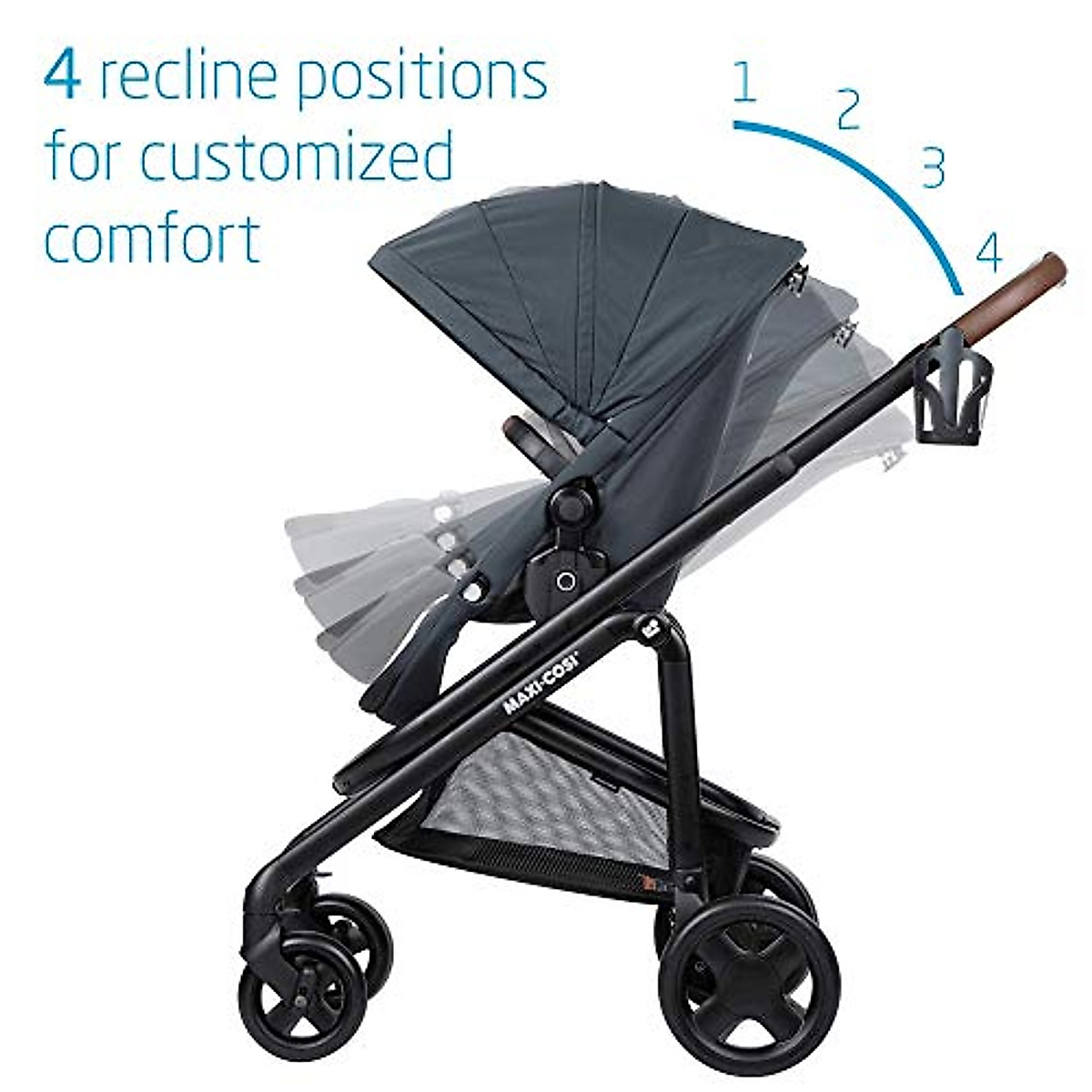 Maxi-Cosi Tayla Stroller, Modular Lightweight Stroller Seat, Parent or World Facing, Essential Graphite