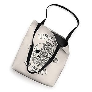 Fueled By Coffee True Crime Skull Rose Serial Killer Chill Tote Bag