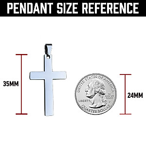 Elite Athletic Gear Baseball Cross Pendant With Chain Necklace - Stainless Steel