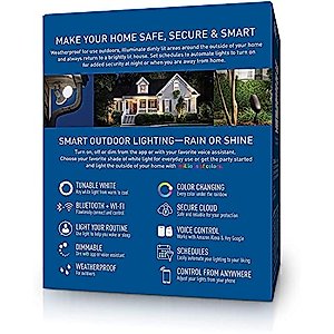 Cree Lighting Connected Max Smart Led Bulb Par38 Outdoor Flood Tunable White + Color Changing, 2.4 Ghz, Works With Alexa And Google Home, No Hub Required, Bluetooth + Wifi, 1Pk