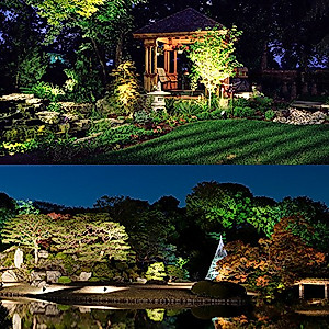 LightingWill 5W LED Landscape Lights, Warm White 3000K-3500K, Waterproof DC 12V COB LED Outdoor Wall Spotlight Low Voltage Garden Tree Spot Lighting for,Yard,Pathways,Fence (4 Pack)