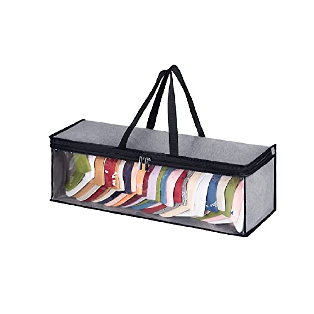 KEETDY Hat Organizer for Baseball Caps Holder Large Hat Storage Bag Rack with Double Carry Handles and Zipper Closure, Grey
