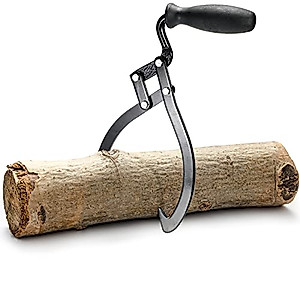 Mixweer 10 Inches Log Tongs Logging Skidding Tongs Steel Lifting Firewood Tongs Black Logging Tools Wood Tongs with Grip Handle for Moving Carrying Dragging Trees