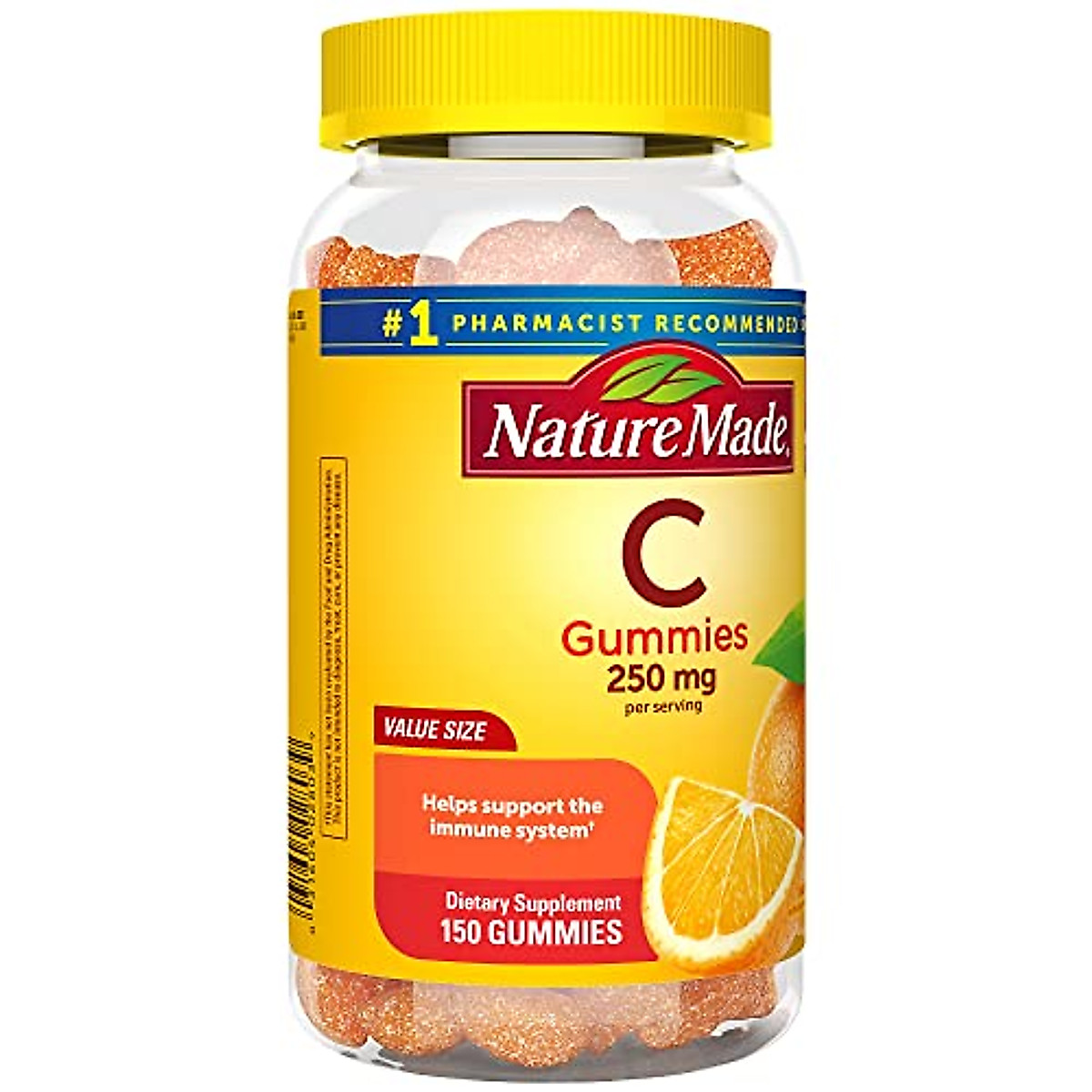 Nature Made Vitamin C 250 mg, Dietary Supplement for Immune Support, 150 Gummies, 75 Day Supply