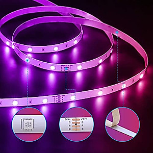 Govee 65.6ft Alexa LED Strip Lights, Smart WiFi RGB Rope Light Works with Alexa Google Assistant, Remote App Control Lighting Kit, Music Sync Color Changing Lights for Bedroom, Living Room, Kitchen