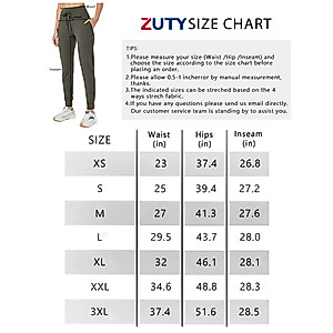 ZUTY Women's High Waisted Joggers Pants Sweatpants with Pockets for Athletic Running Casual Tapered Track Pants for Workout Black M