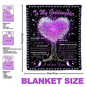 Ebmdsia Goddaughter Gifts from Godmother, God Daughter Gifts from Godmother, Baptism Gifts for Goddaughter, Christmas Birthday Gifts for Goddaughter, Gifts for God Daughter Throw Blanket 50"X60"