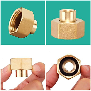 Minimprover 2PCS Brass Hex Swivel 1/4" NPT to 3/4 inch Female GHT Garden Hose Thread Connector Adapter,Garden Hose Pipe Fitting For Fuel/AIR/Water/Oil/Gas WOG