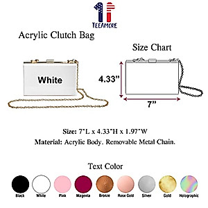 Custom Clutch Bag Add Your Text Bridal Shower Engagement Gift Shoulder Acrylic Handbag Women Purse