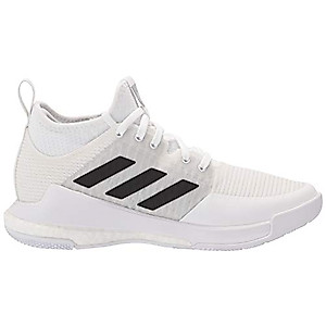 adidas Women's Crazyflight Mid Volleyball Shoe, White/Black/Grey, 8
