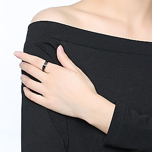 PAURO Women's Stainless Steel Rose Gold Roman Numerals Rotatable Worry Ring for Anxiety Size 9